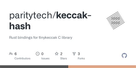 Github Paritytechkeccak Hash Rust Bindings For Tinykeccak C Library