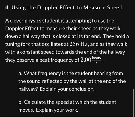 Solved 4 Using The Doppler Effect To Measure Speed A Clever Chegg Com