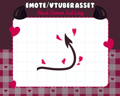 Animated Black Demon Tail Wag Twitch Discord Streamer Emote And Vtuber Asset Cute Kawaii