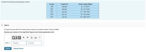 Consider The Following Closed Polygon Traverse