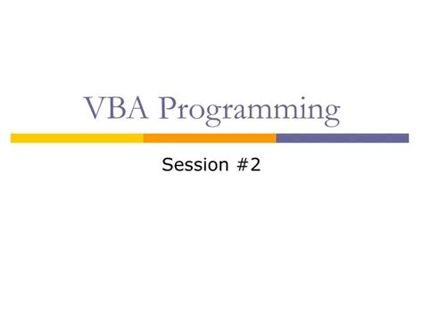 Ppt Vba Programming Powerpoint Presentation Free Download Id283779