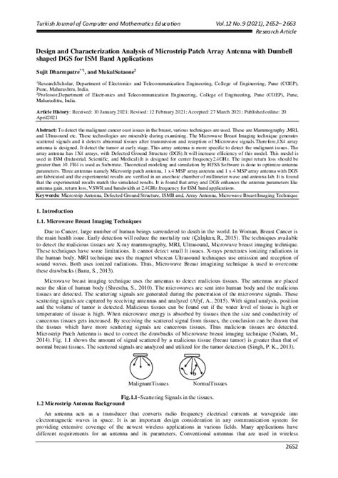 Pdf Design And Characterization Analysis Of Microstrip Patch Array Antenna With Dumbell Shaped