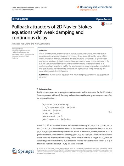 Pdf Pullback Attractors Of 2d Navier Stokes Equations With Weak
