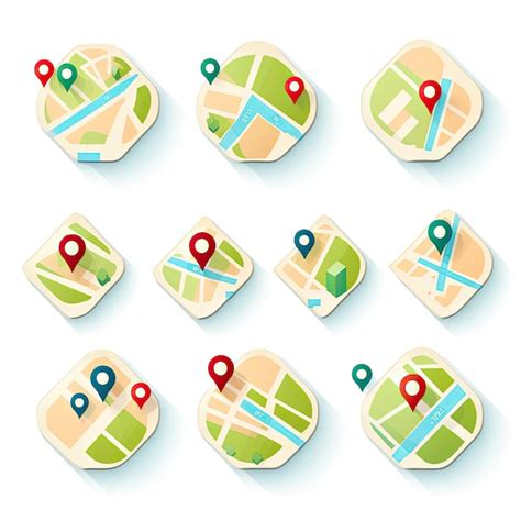 Premium Ai Image Set Of City Map Navigation Icons In Flat Style Vector Illustration