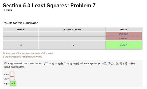 Solved Section Least Squares Problem Point Chegg