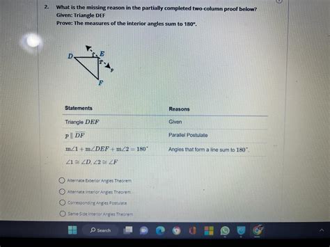 Solved What Is The Missing Reason In The Partially Chegg
