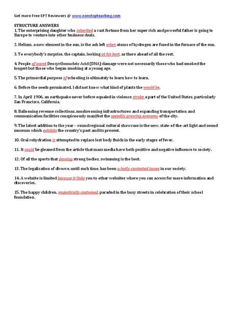 Structure Test Answers Pdf