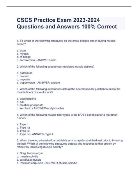 Cscs Practice Exam Questions And Answers 100 Correct Cscs Stuvia Us