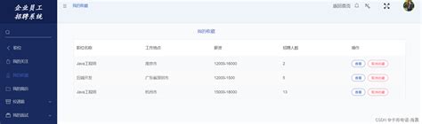 基于javaspringbootvue求职招聘系统设计与实现20有50页论文vue2实现招聘 Csdn博客