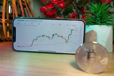 Bitcoin Gold Coin Crypto Chart On A Smartphone Cryptocurrency