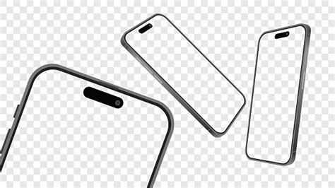 모던한 스마트폰 모형 투명한 배경의 세련된 디자인 모바일 앱 배너 및 비즈니스 웹사이트에 적합합니다 인포그래픽 및 프리젠테이션을 위한 3d 격리 템플릿 벡터 3차원 형태에