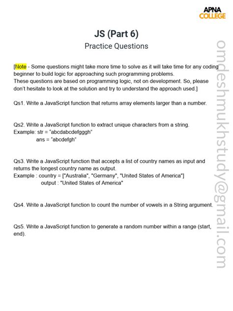 1 Js Part 6 Qs Pdf
