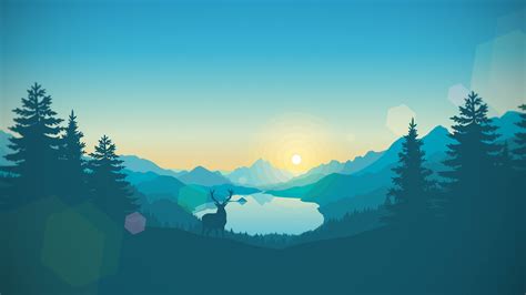麋鹿4K壁纸 日出 湖背景 艺术电脑壁纸 Like壁纸网