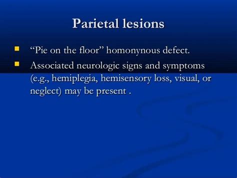 Pie On The Floor Visual Field Defect The Floors