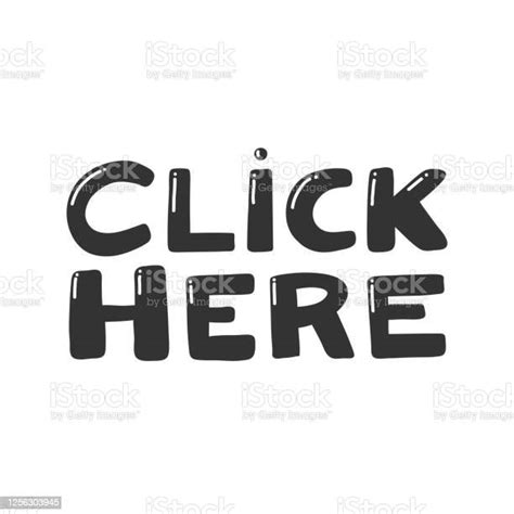 여기를 클릭하십시오 장식 디자인 복고풍 카드 벡터 일러스트 배너 카드 엽서 현대 손 그린 글꼴 손 그린 벡터 일러스트 장식 디자인에 대한 견적 서예 격언에 대한 스톡 벡터