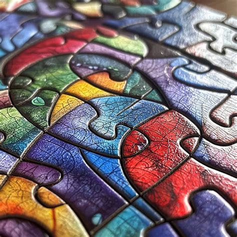 Interlocking Puzzle Pieces With Vibrant Hues And Textures Stock Image Image Of Leisure
