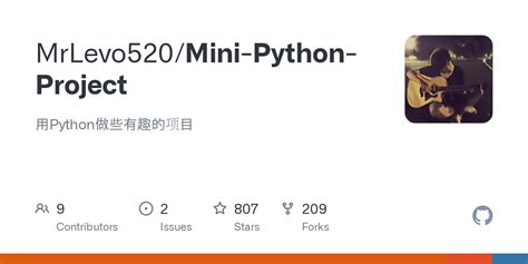 Github Mrlevo520mini Python Project 用python做些有趣的项目