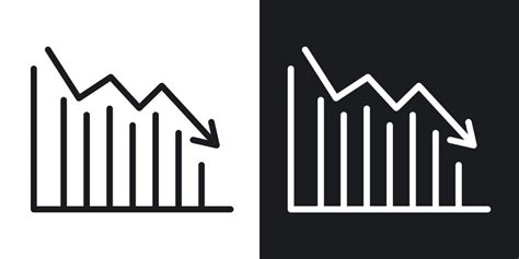 Reduction Chart Icon Set Downward Graph Symbol Vector Image
