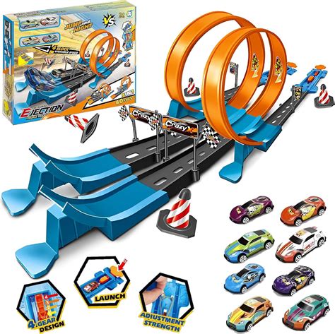Angecm8 Juguete De Pistas De Carros Para Niños 40 Pcs 4 Modelos De