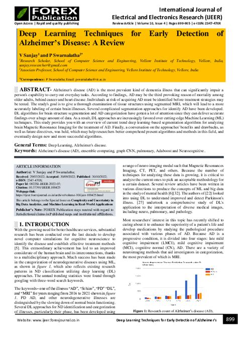Pdf Deep Learning Techniques For Early Detection Of Alzheimers Disease A Review