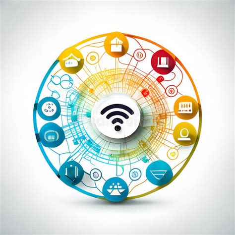 Wifi Symbol For Telecommunication Network Infrastructure And Internet Of Things Iot Stock