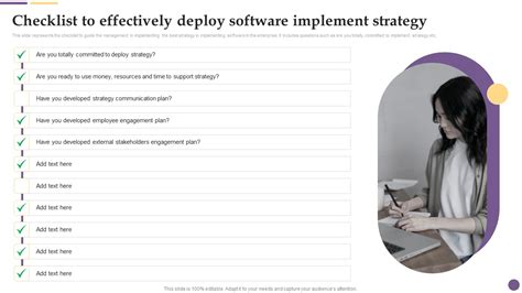 software development checklist to effectively deploy software implement