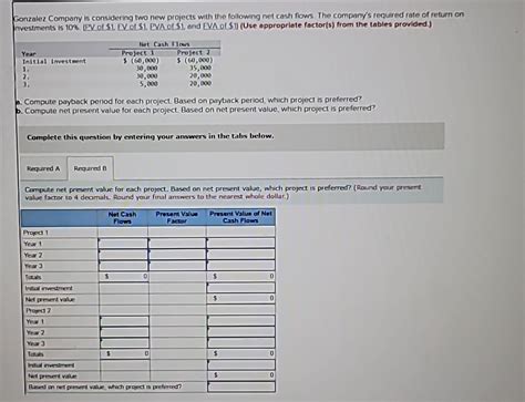 Solved Gonzalez Company Is Considering Two New Projects With