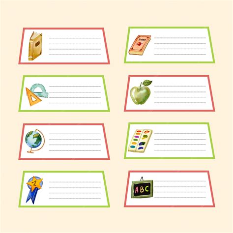Premium Vector Notebook Label Collection Design