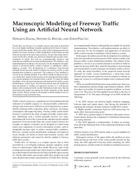 pdf macroscopic modeling of freeway traffic using an artificial