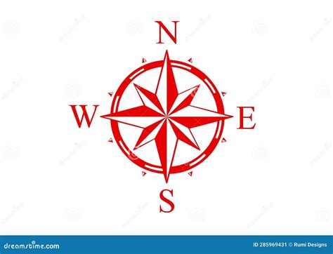 Compass North South East West Navigations Directions Hd Beautiful Design Stock Illustration