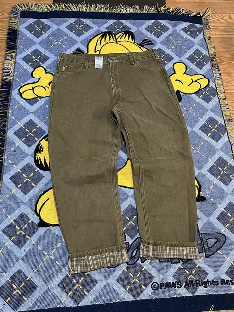 Vintage Vintage Carhartt Blanket Lined Faded Green Carpenter Pants