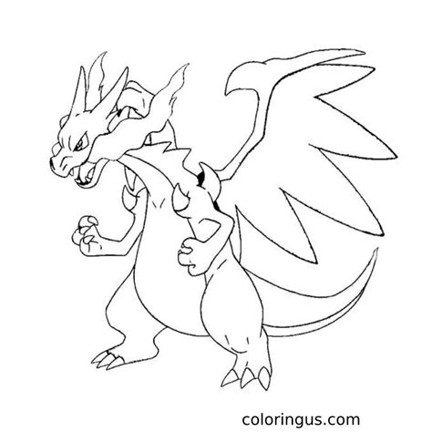 Mega Charizard Pokemon Coloring Pages Sketch Coloring Page