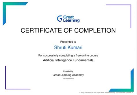 Shruti Kumari On Linkedin Artificialintelligence Ai Machinelearning Certificatecourse…