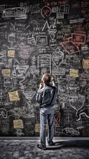 Premium Ai Image Man Writes Project On The Blackboard Business