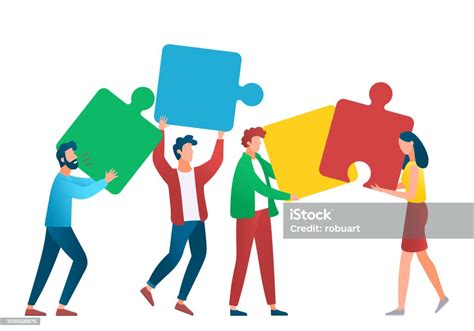 성공 아이디어 시작 팀워크 개념을 만들기 위해 창의적인 퍼즐 퍼즐 조각을 만드는 사람들 개념에 대한 스톡 벡터 아트 및 기타 이미지 개념 건축물 건축하기 Istock