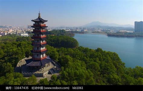 坪山大山陂水库和古塔高清图片下载 红动中国