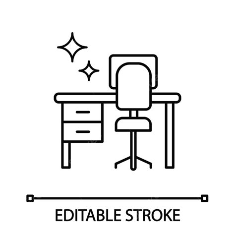 Cleaning Desk Vector Design Images Cleaning Table Desk Linear Icon Or