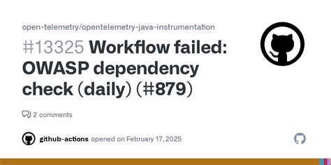 Workflow Failed Owasp Dependency Check Daily 879 · Issue 13325