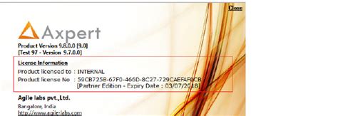 Licensing Axpert Agile Developer