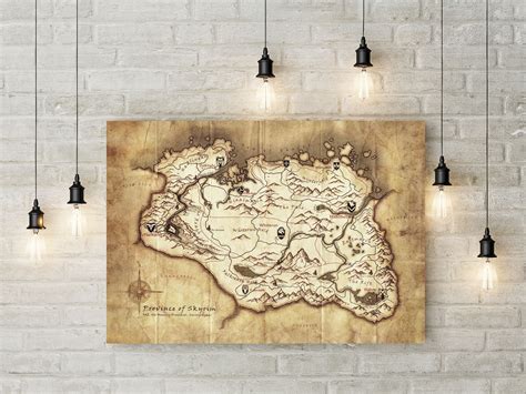 Video Game Poster Collection The Elder Scrolls V Skyrim Map Wall