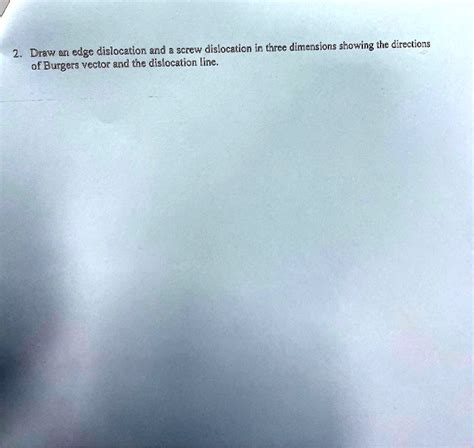 Solved 2 Draw An Edge Dislocation And A Screw Dislocation In Three