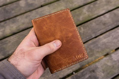 No06 Hand Stitched Leather Passport Holder Rustic Brown Galen Leather