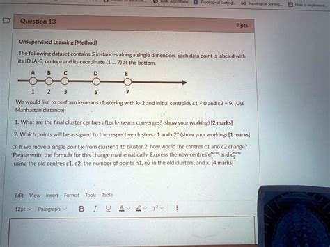 Solved Unsupervised Learning Method The Following Dataset Contains 5
