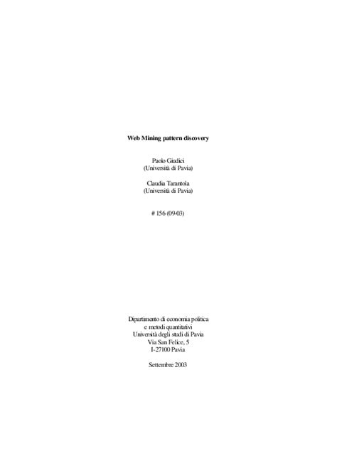 Pdf Web Mining Pattern Discovery