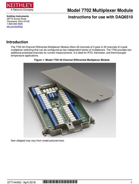 Tektronix Keithley 7702 Instructions For Use Manual Pdf Download