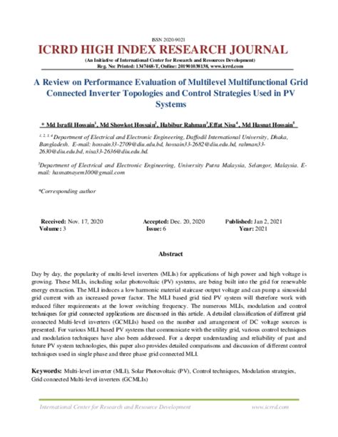 Pdf A Review On Performance Evaluation Of Multilevel Multifunctional
