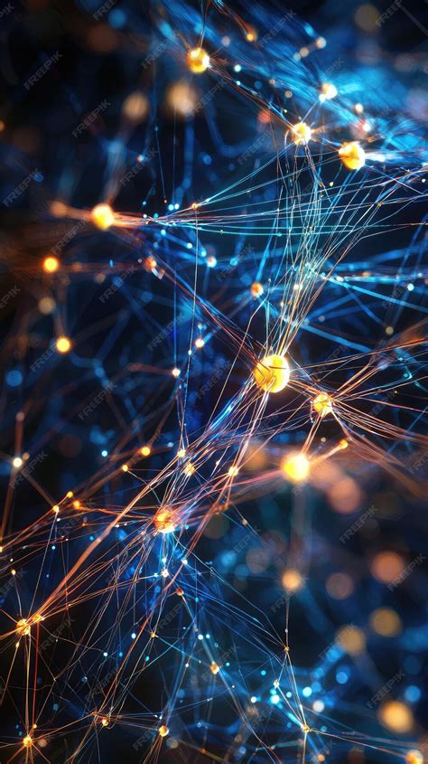 Abstract Neural Network Diagram With Glowing Nodes And Connections Premium Ai Generated Image