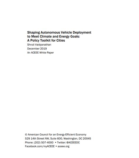Is 2020 38 Shaping Autonomous Vehicle Deployment To Meet Climate And Energy Goals A Policy