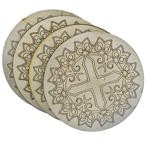 Pre Marked Mdf Coaster Round Designs 2 Tcmrd01 Rainbows And Hues