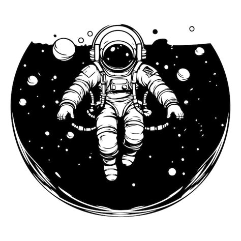 Premium Vector Astronaut In Outer Space Vector Illustration For Your Design